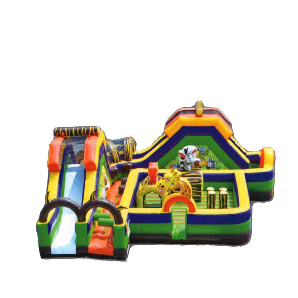 Fun in the jungle obstacle jumping castle combo | Australian Inflatables